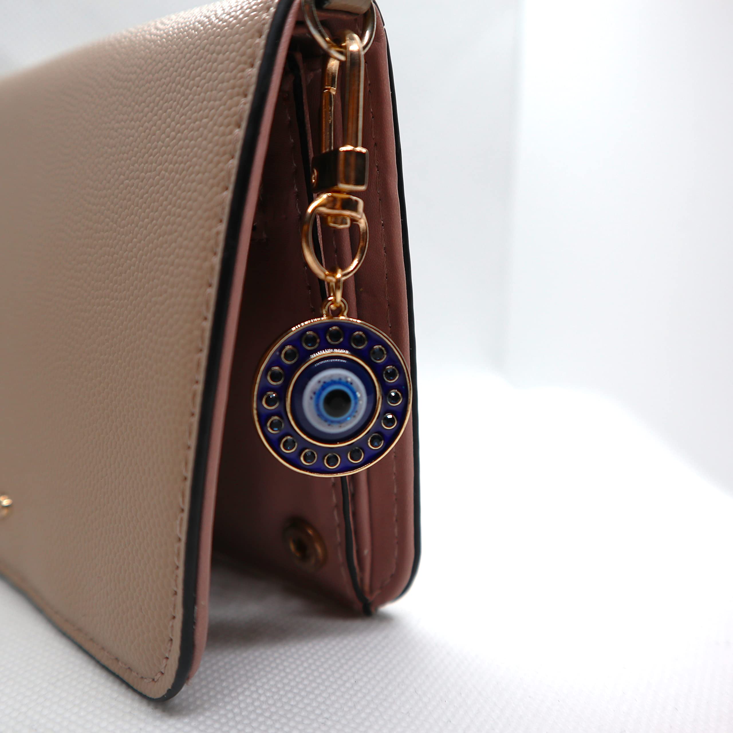 Cute Jewelry Evil Eye Keychain Good Luck Key Chain for Women Charms for Car Keys Holder (Blue)