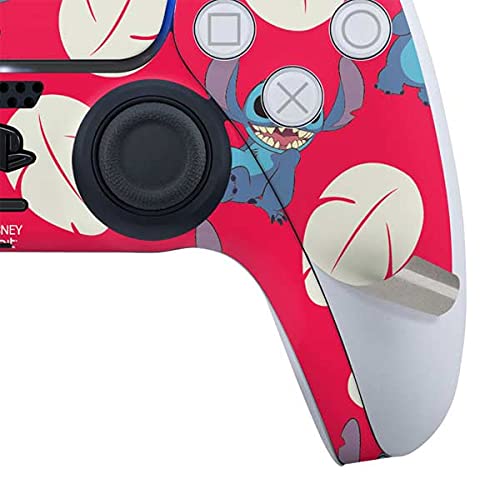 Skinit Decal Gaming Skin Compatible with PS5 and Compatible with PS5 Digital Edition DualSense Controller - Officially Licensed Disney Stitch Pattern Design