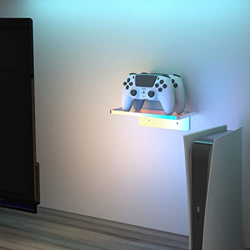 NiHome Wall Mount Rainbow Iridescent Floating Shelf - Acrylic Ledge Shelf with Edge 7.2"x3.7" Multi-purpose Organizer for Bathroom, Kitchen, Bedroom, Office, Adhesive Screw Mount Options (Single Pack)