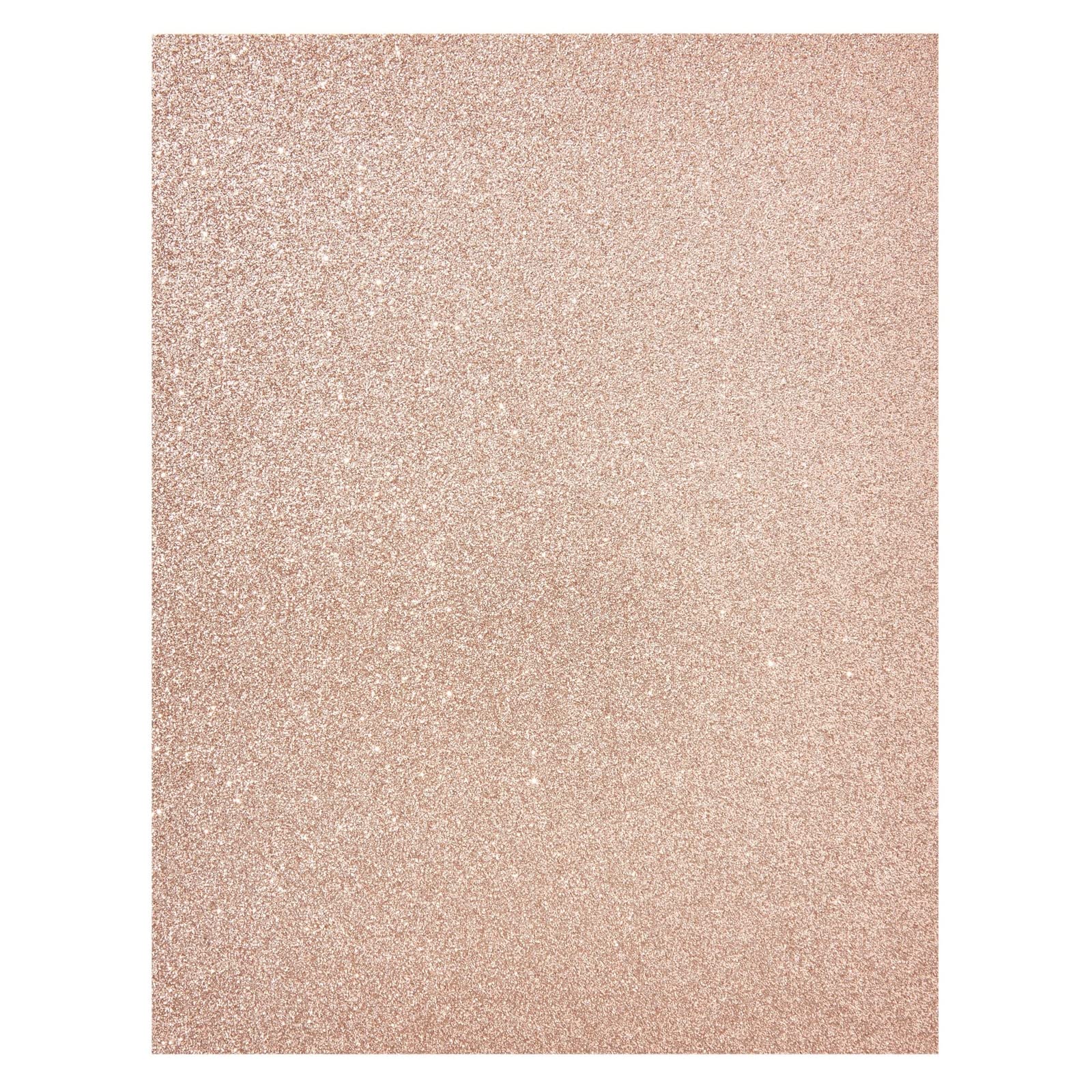 Bright Creations 24 Sheets Rose Gold Glitter Cardstock Paper 8.5 x 11 for Scrapbooking, DIY Projects, Arts and Crafts (280gsm)