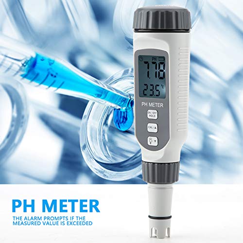 Digital PH Meter, Professional PH & Temperature Meter Portable Water Quality Tester Acidimeter PH818 0-14 pH Measurement Smart Precise ans Sensor LCD Screen