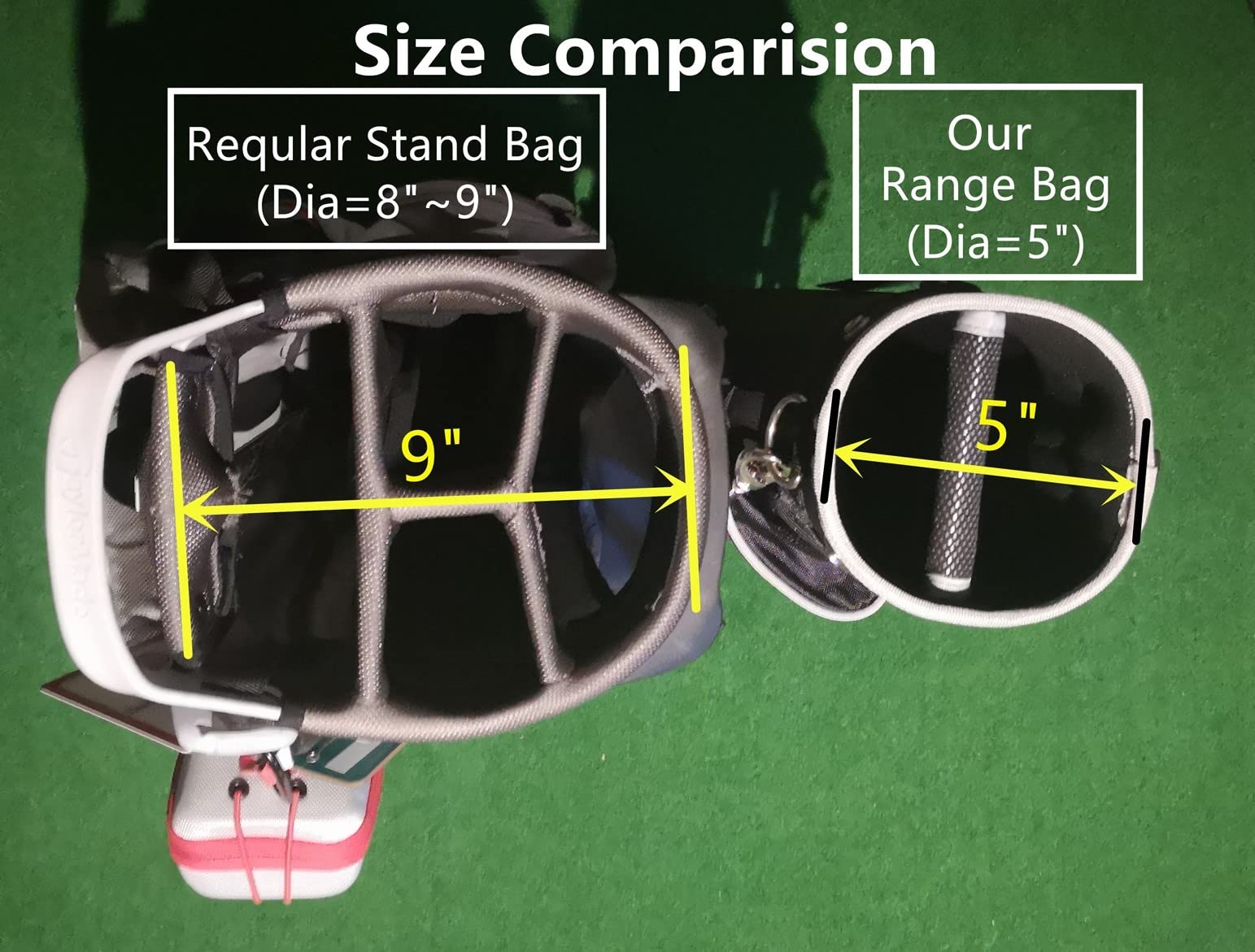 C9 A99 Golf Men's & Women's Practice Sunday Bag Range Pencil Carry Bag with Stand and Strap Golf Travel Bag Removable Top Black Great Gift for Golfer!