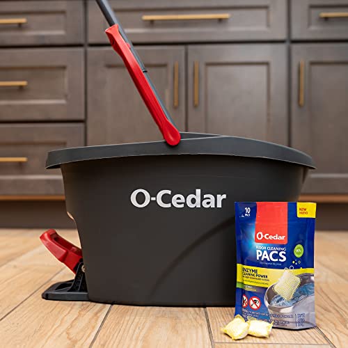 O-Cedar PACS Hard Floor Cleaner, Crisp Citrus Scent 10ct (1-Pack) | Made with Naturally-Derived Ingredients | Safe to Use on All Hard Floors | Perfect for Mop Buckets