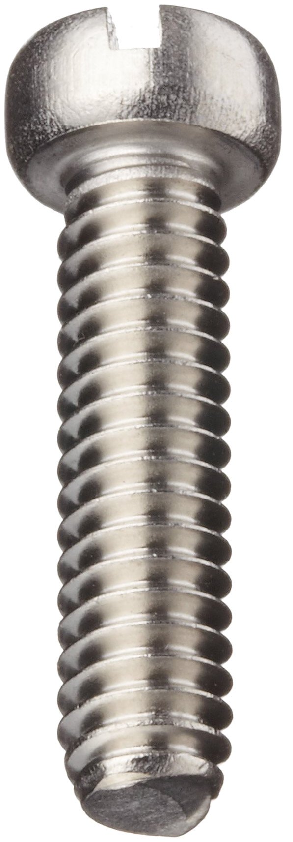 Small Parts Stainless Steel Machine Screw, Plain Finish, Fillister Head, Slotted Drive, Meets ASME B18.6.3, 1/4" Length, Fully Threaded, #0-80 Threads (Pack of 100)