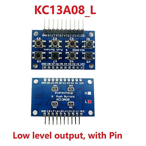 eletechsup 8-Button Low Level Push Buttons Module 8 Keyboard Keypad for Arduiuo Due Breadboard Leonardo Zero TRE Micro Banana pi STM32 with pin (4)