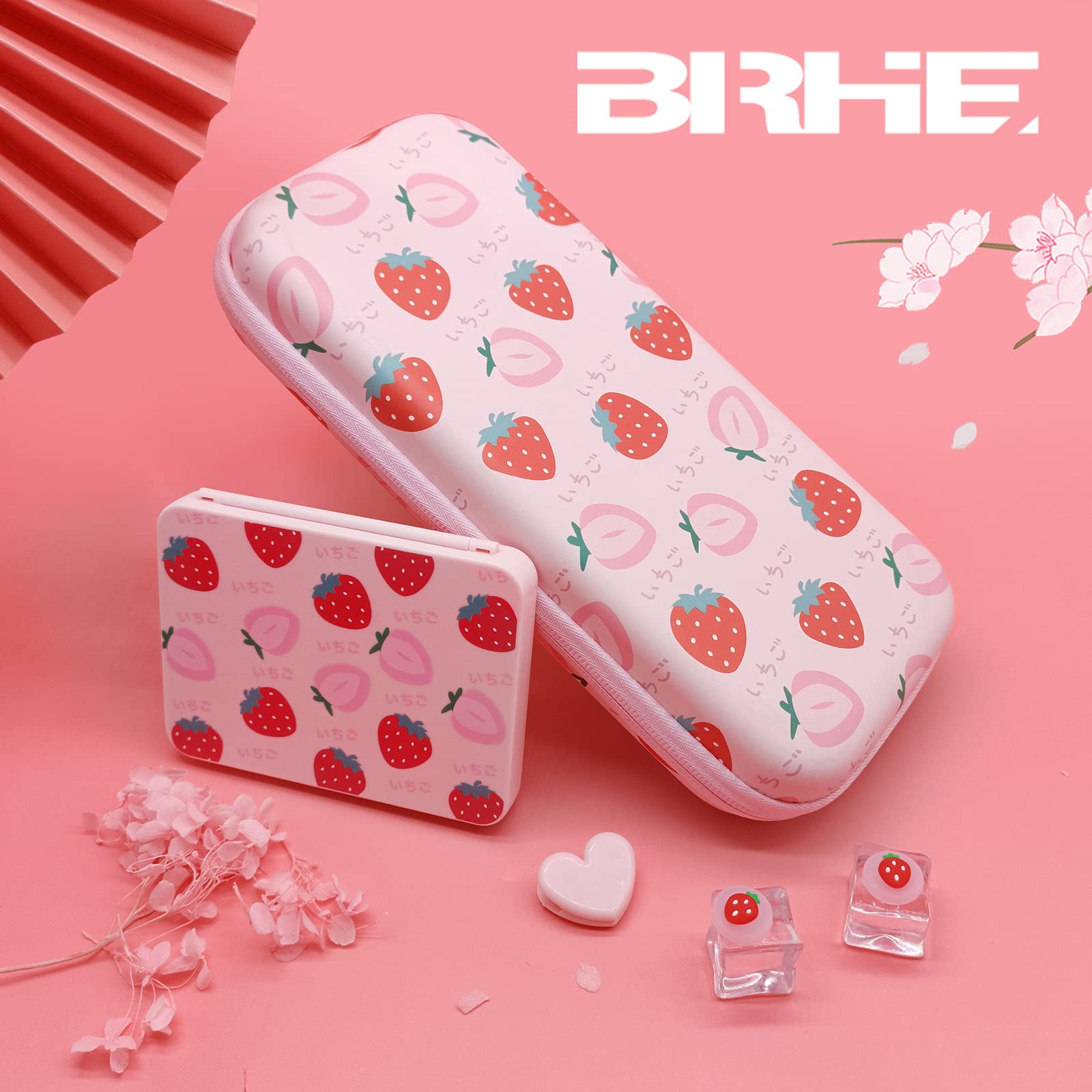 BREH Switch Case for Nintendo Travel Carrying Case for Nintendo Switch/OLED Accessories Kit with Game Case and 2pcs Thumb Grips Caps