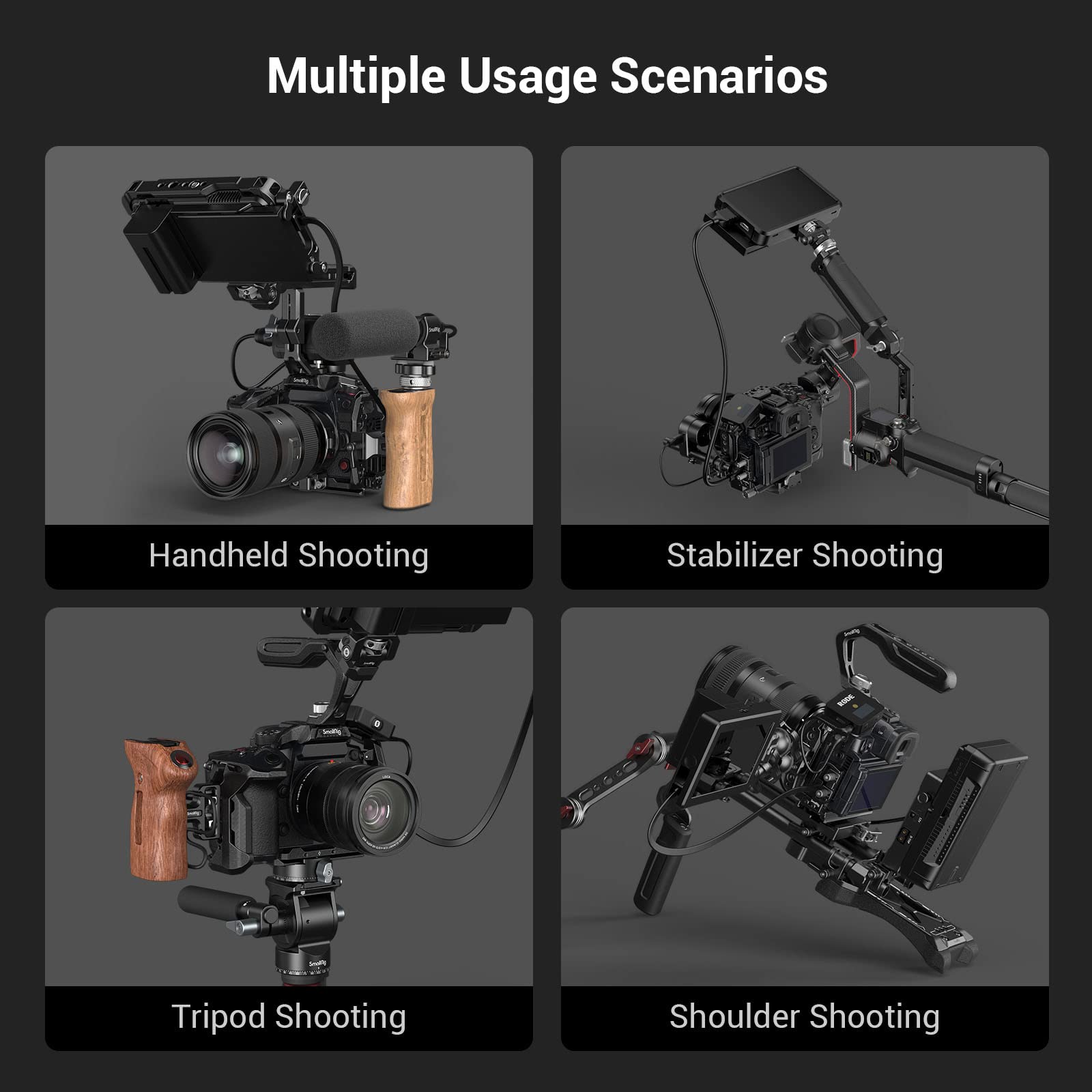 SmallRig GH6 Camera Cage for Panasonic LUMIX GH6, Streamlined Structure Camera Rig, Built-in NATO Rail & Cold Shoe Mount 3440