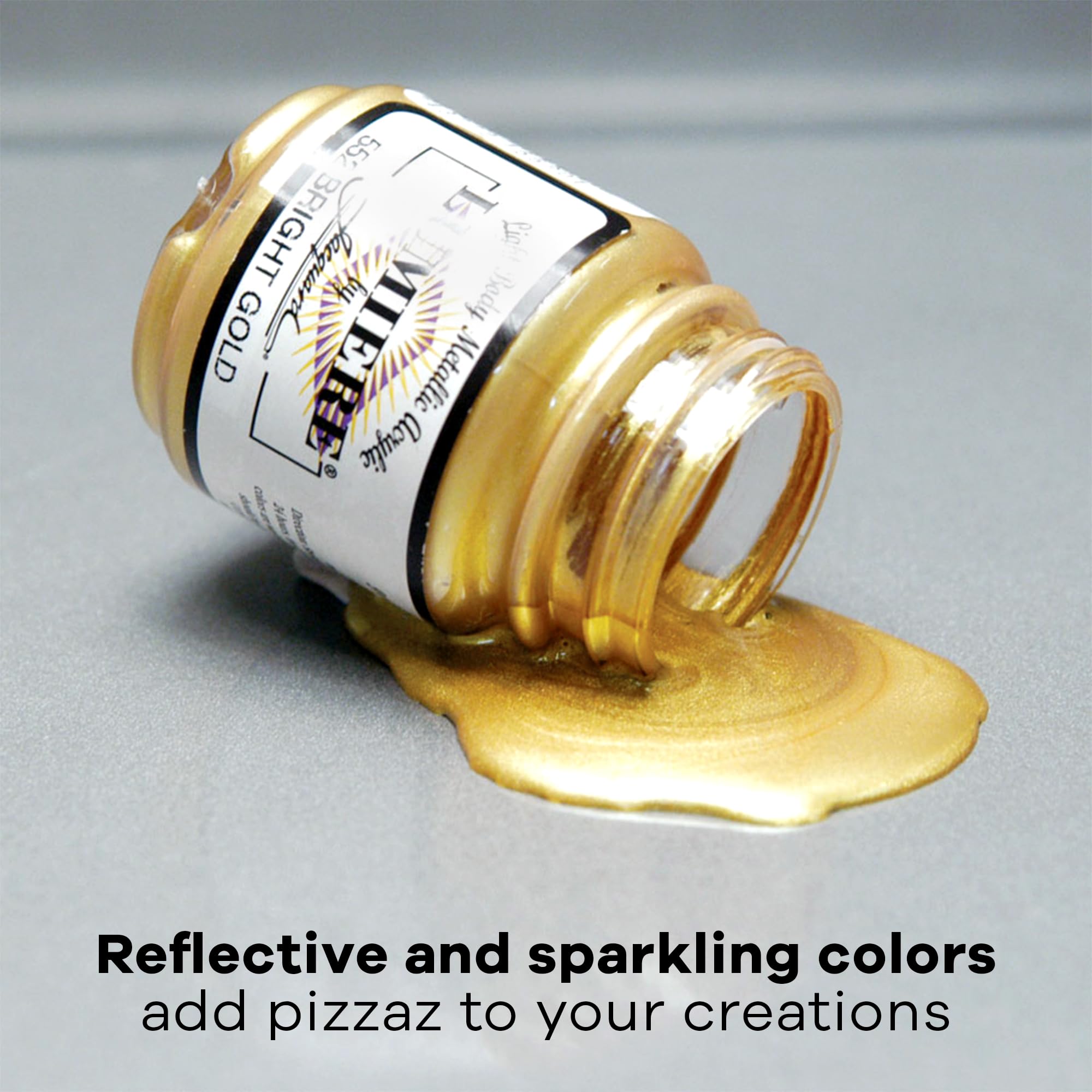 Jacquard Lumiere 8oz Fabric Paint Pearlescent Magenta - Metallic Paint for Fabric, Leather, Canvas, Paper and Wood - Light-bodied Metallic Acrylic Paint - Lightfast & Vibrant Metallic Acrylic Paints