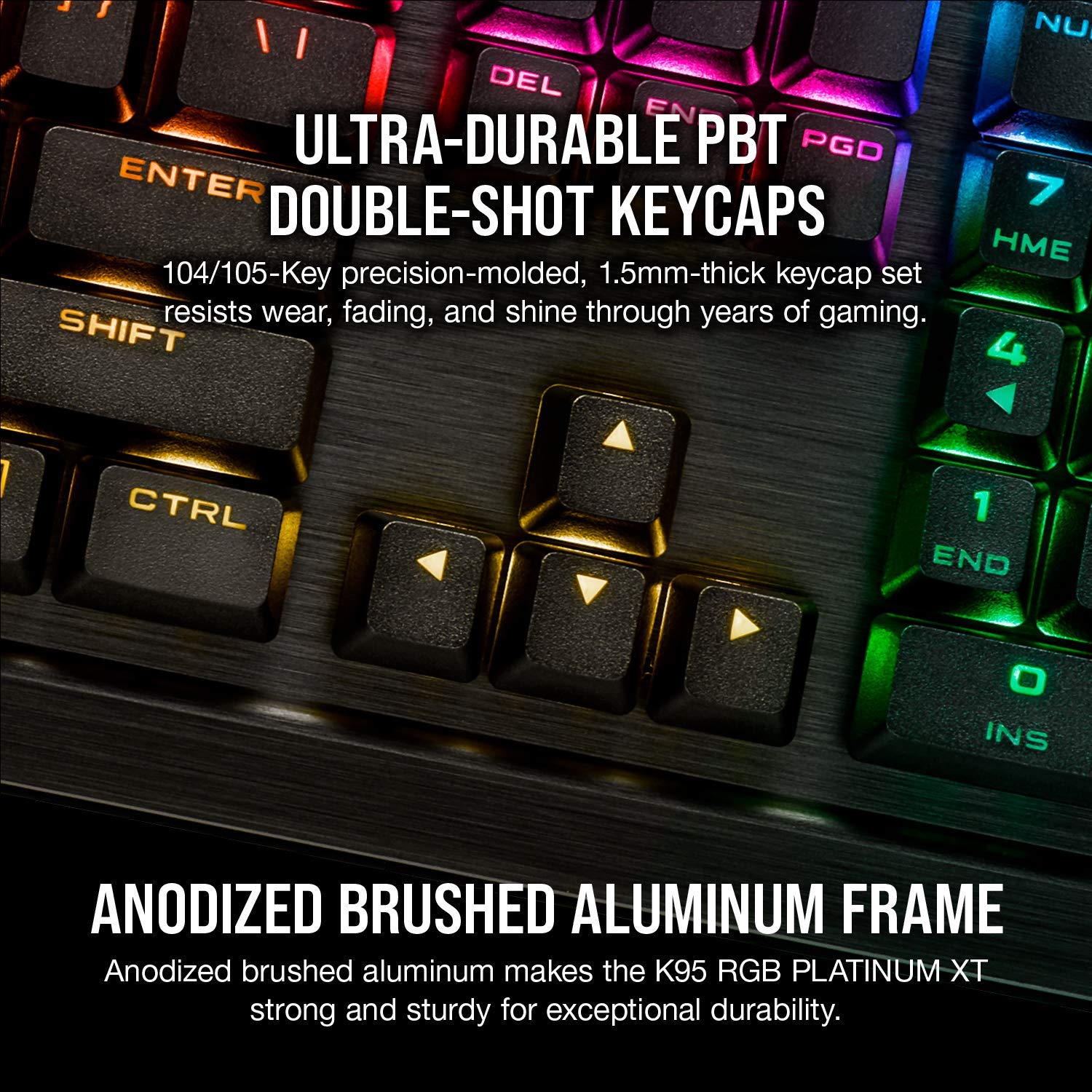 Corsair K95 RGB Platinum XT Mechanical Gaming Keyboard, Backlit RGB LED, CHERRY MX SPEED RGB Silver, Black (Renewed)