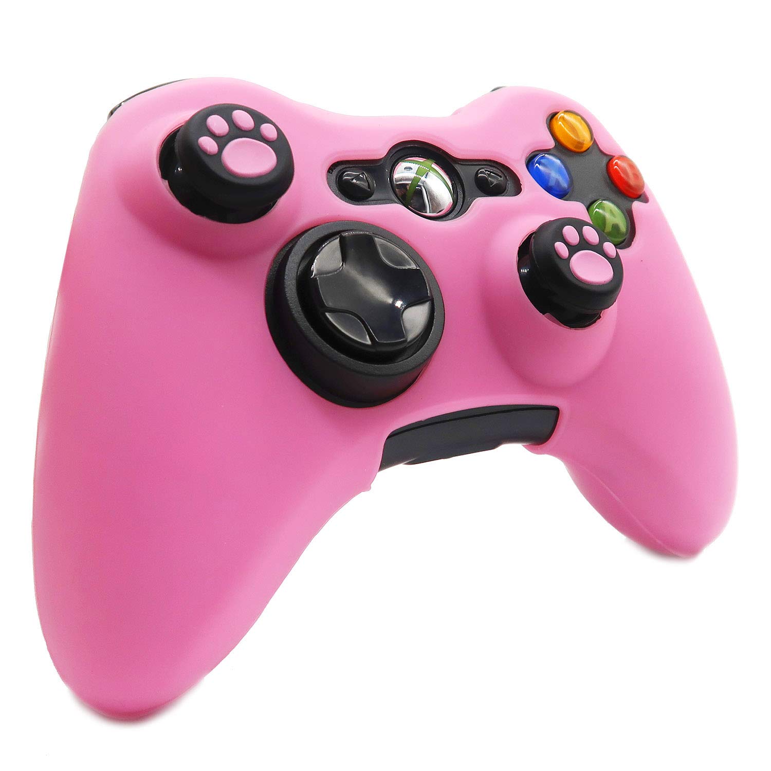 BRHE Cool Silicone Protector Cover Case Anti-Slip Soft Comfort for Xbox 360 Controller Skin (Pink)