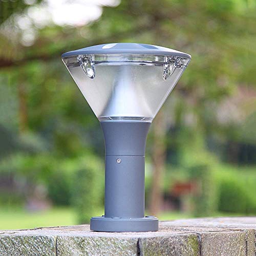 ZZYJYALG LED Anti-Rust European Creative Aluminum PC Post Lights Modern Simple Grey Waterproof Outdoor Column Lights Lawn Garden Home Villa Street Decorative Pillar Lamps E27 Edison