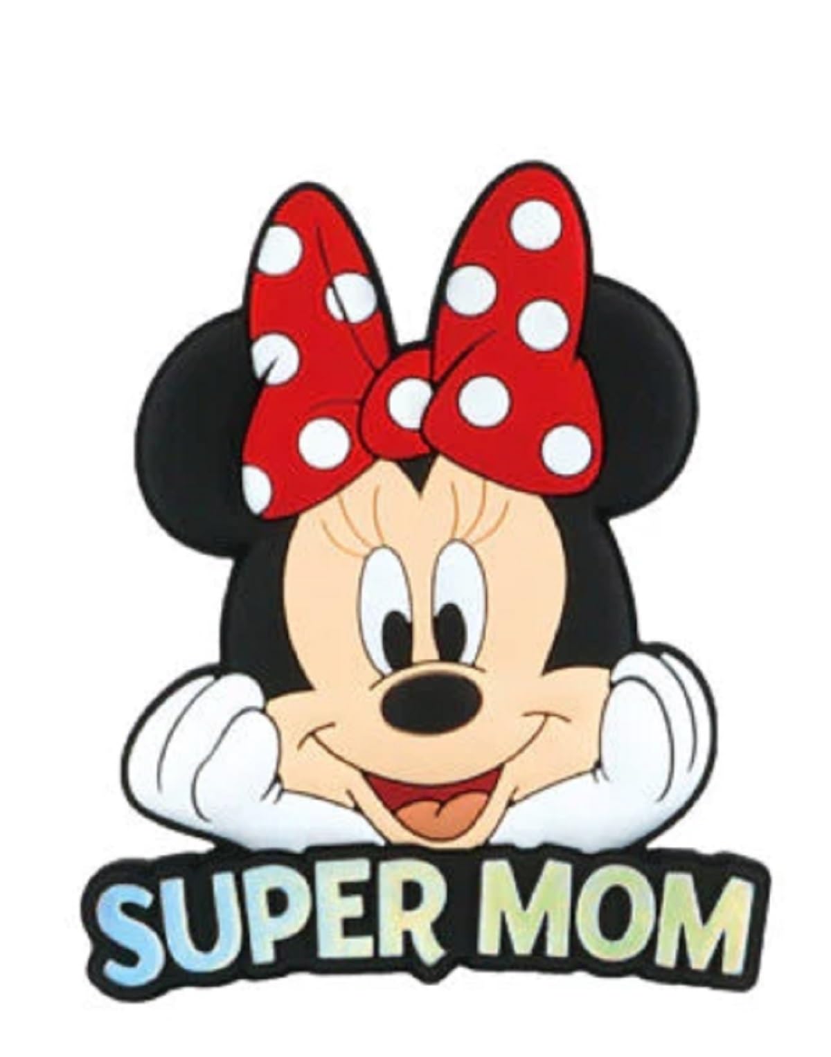 Disney Minnie Mouse Head Soft Super MOM Touch Magnet, Red/Pink, One Size