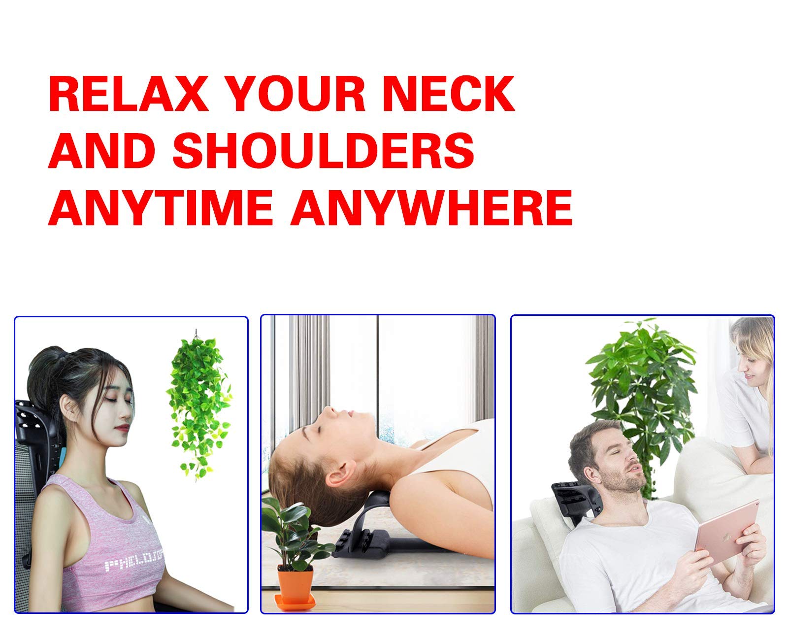 BRHYNOAH Multi-Level Neck Stretcher,Cervical Neck Stretcher Pillow Spine Alignment Chiropractic,Neck & Shoulder Massage Relaxer Traction Device,Magic Back Stretcher Device Support Relaxer (Purple)
