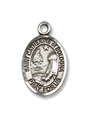 bliss Sterling Silver Saint Catherine of Bologna Petite Charm Medal, 1/2 Inch