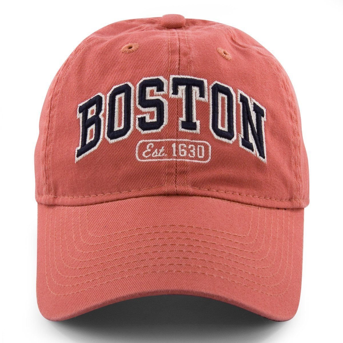 Boston Arch Pastime Trucker Hat (Cape Cod Red), Fitted Baseball Cap, New England Apparel Gift for Men/Women/Kids, OSFM Adjustable Size - Chowdaheadz