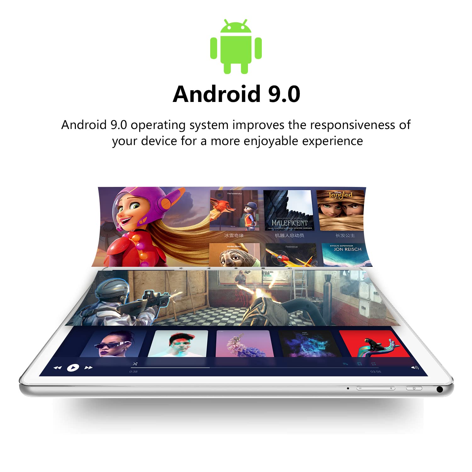 DUODUOGO Tab P8 Tablet 10.1 inch Android 10.0 Tablets, 4GB RAM 64GB ROM Tablet PC,13MP Dual SIM 4G /WiFi, 8000mAh, GPS, Bluetooth, Google Certified Tablet