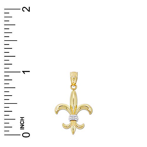 Charm America - Gold Fleur De Lis Charm - 10 Karat Solid Gold Jewelry