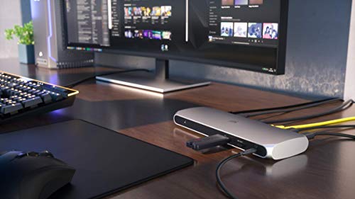 Corsair TBT100 Thunderbolt™ 3 Dock – 85W charging, Dual 4k 60Hz Support, 2x HDMI, 40Gb/s ,USB-C Gen 2 (15W) x2, USB-A 3.1 (7.5W) x2, Gigabit Ethernet – For Mac and PC laptops