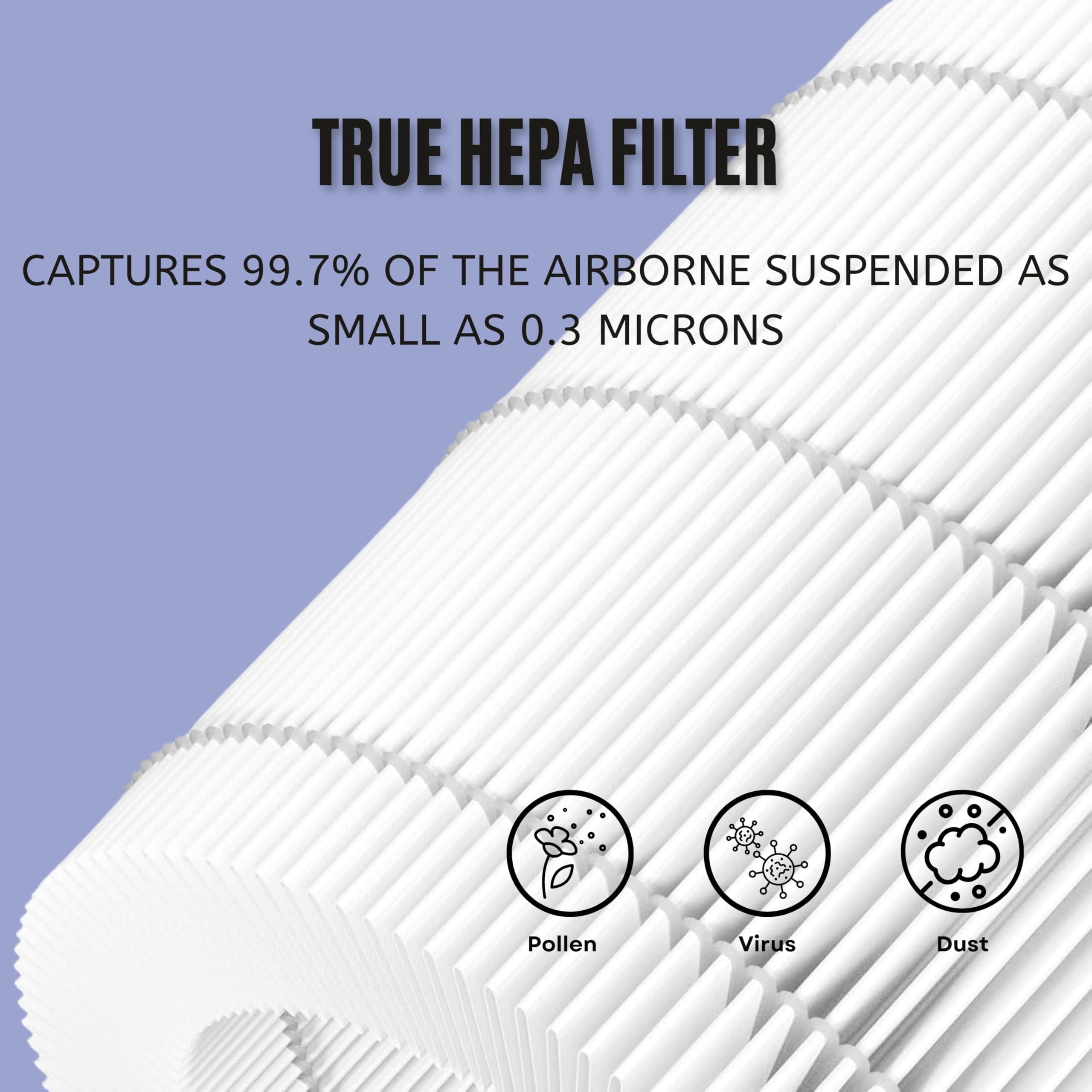 Nispira AP-T20FL True HEPA Replacement Filter Compatible with TotalClean 360° Tower Air Purifier AP-T20 AP-T20WT, 4 Pack
