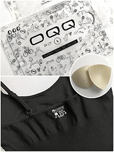 OQQ Women's Seamless Spaghetti Strap Leisure Yoga Workout Gym Leggings Padded Bra Jumpsuit