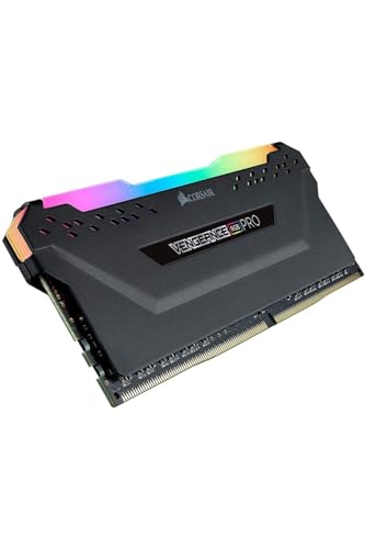 Corsair Vengeance RGB Pro 8GB (1x8GB) DDR4 3600 (PC4-28800) C18 Optimized for AMD Ryzen – Black (CMW8GX4M1Z3600C18)