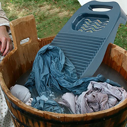 ERZU Large Washboard, Hand Wash Board, Washboard for Laundry Large, High Toughness Laundry Board Household, 17.7x7.8in (Dark Blue)