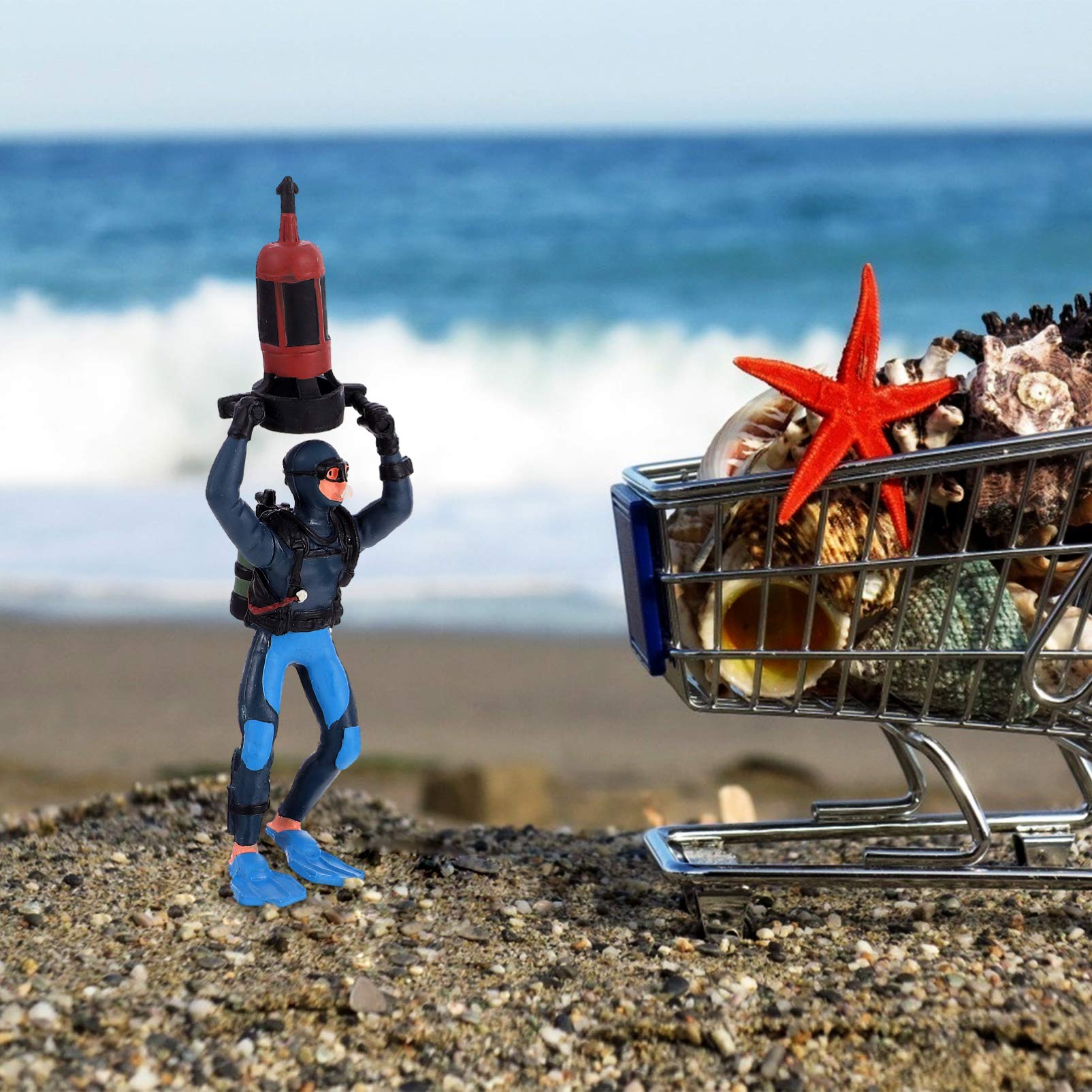 Happyyami 4pcs Scale Model People Set Action Figure Diorama Model Swimmers Figurines Scuba Diver People Figurines DIY Sand Table Layout Model