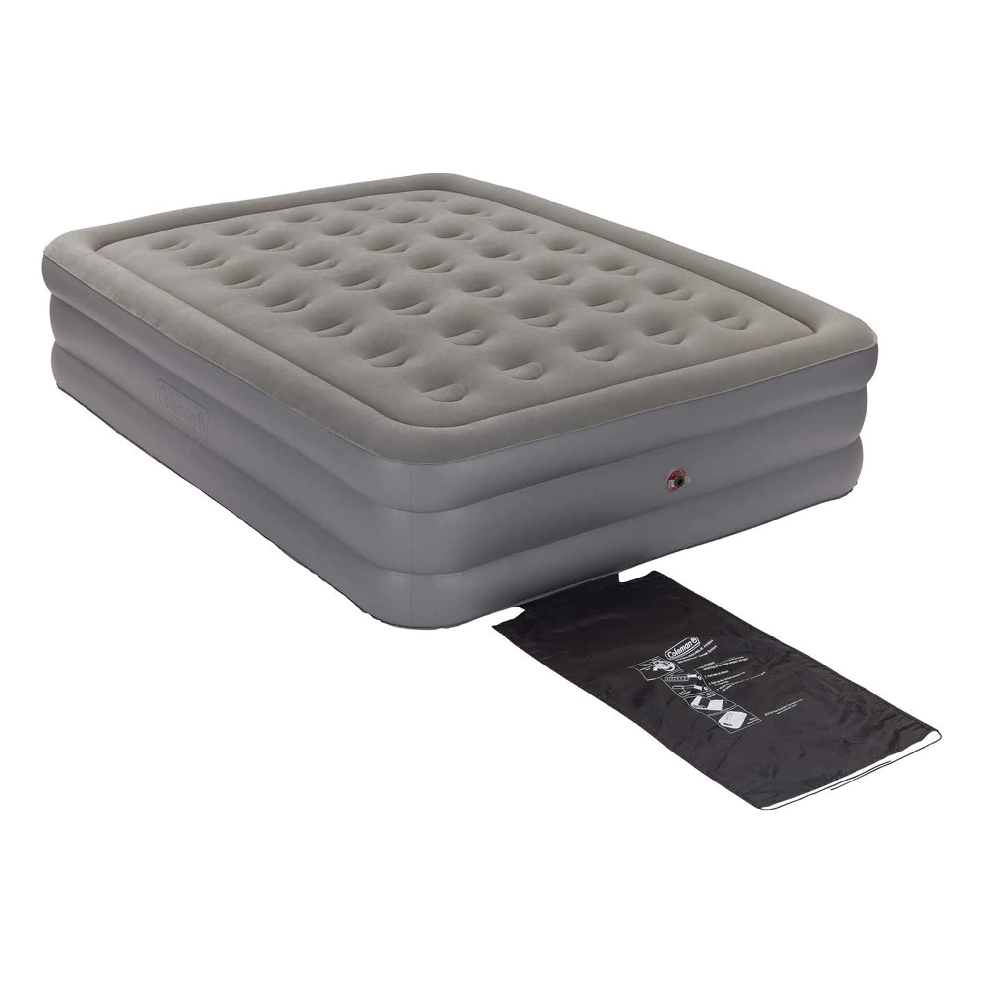 Coleman GuestRest 18" Double High Queen Airbed, OneSource 4-Person Rechargeable LED Tent, & OneSource USB Rechargeable Air Mattress Pump