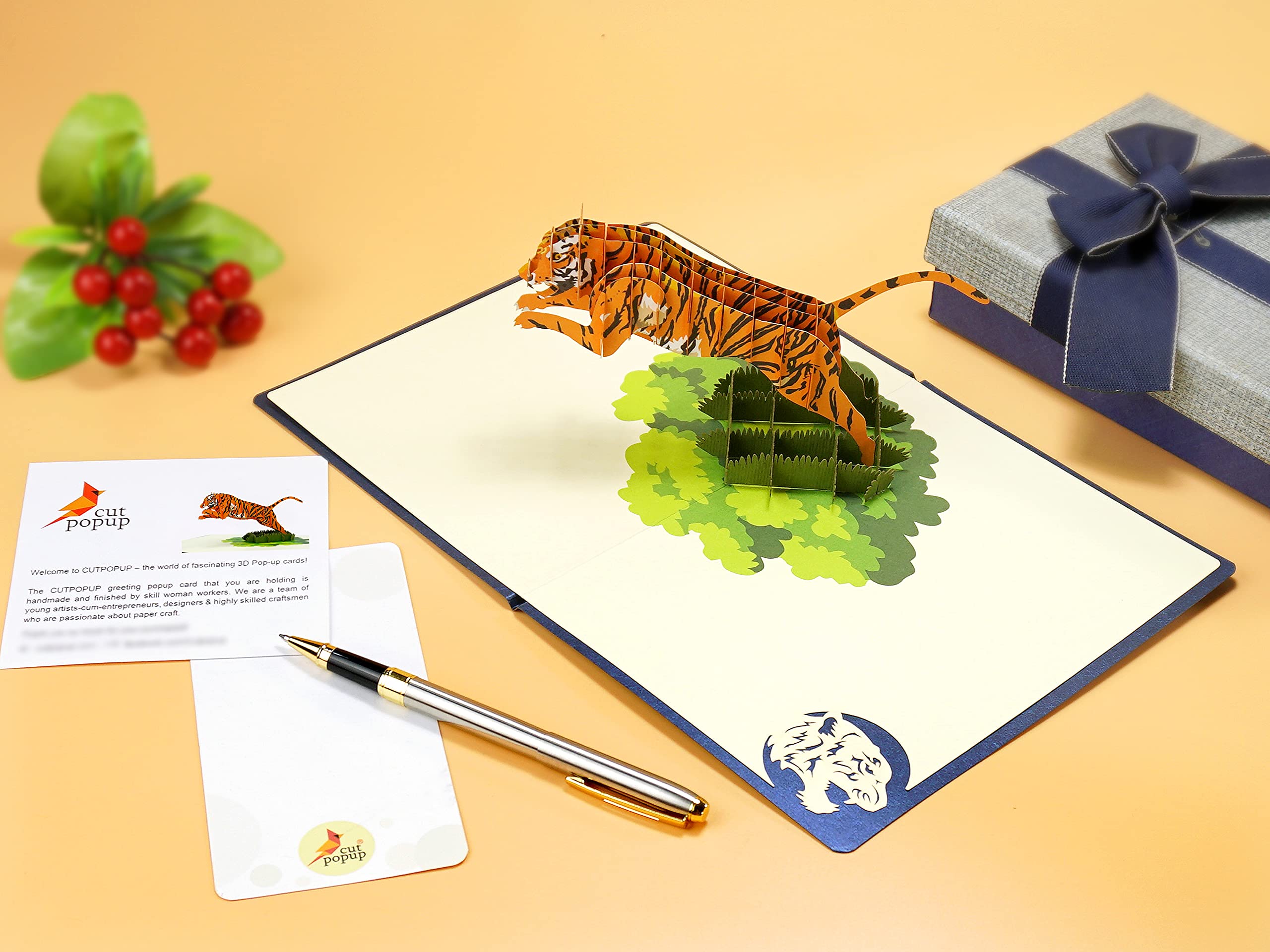 CUTPOPUP Tiger Birthday Card, Pop Up Birthday Card, 3d Greeting Cards Birthday,congratulations Pop Up Card