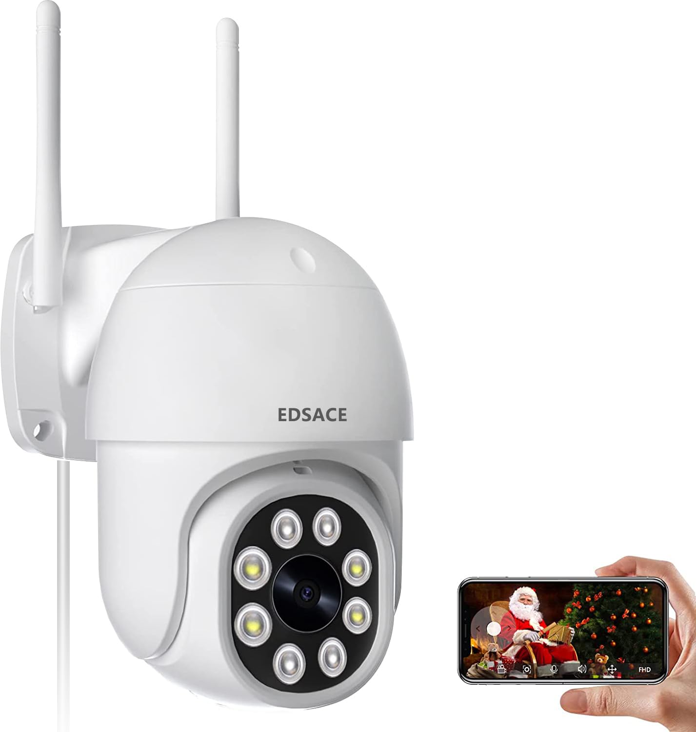EDSACE Dome Cameras 5G Outdoor Wireless Security Camera with Two Way Audio, Continuous Recording, 24/7 Monitoring, IP Camera for Home Security