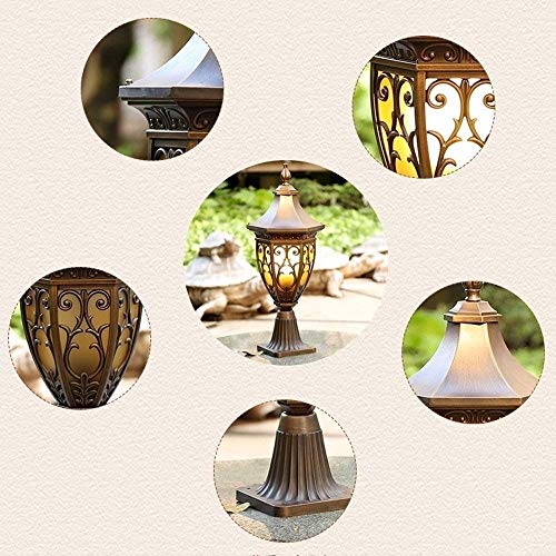 ZMY Rustic Home Garden Pillar Lamp Garage Pavilion Post Light Lawn Waterproof Column Lighting Aisle Door Outdoor Exterior Pathway Illumination