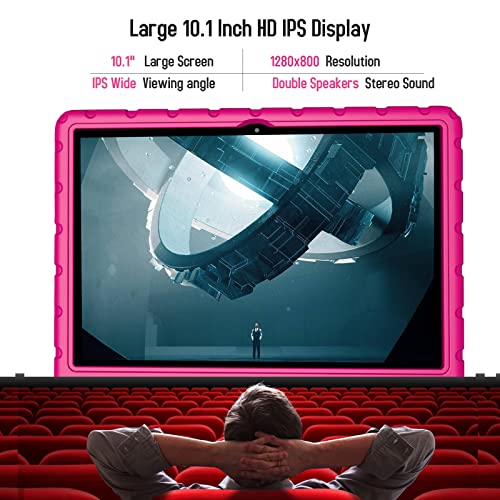 ITDULCET Kids Tablet 10 inch, 4GB +64GB Tablet for Kids, Android 12 2.4/5G WiFi, 2MP+5MP Dual Camera 1200 * 800 HD IPS Touchscreen, Family Link for Parental Control with Kid-Proof Case, 6000mAh