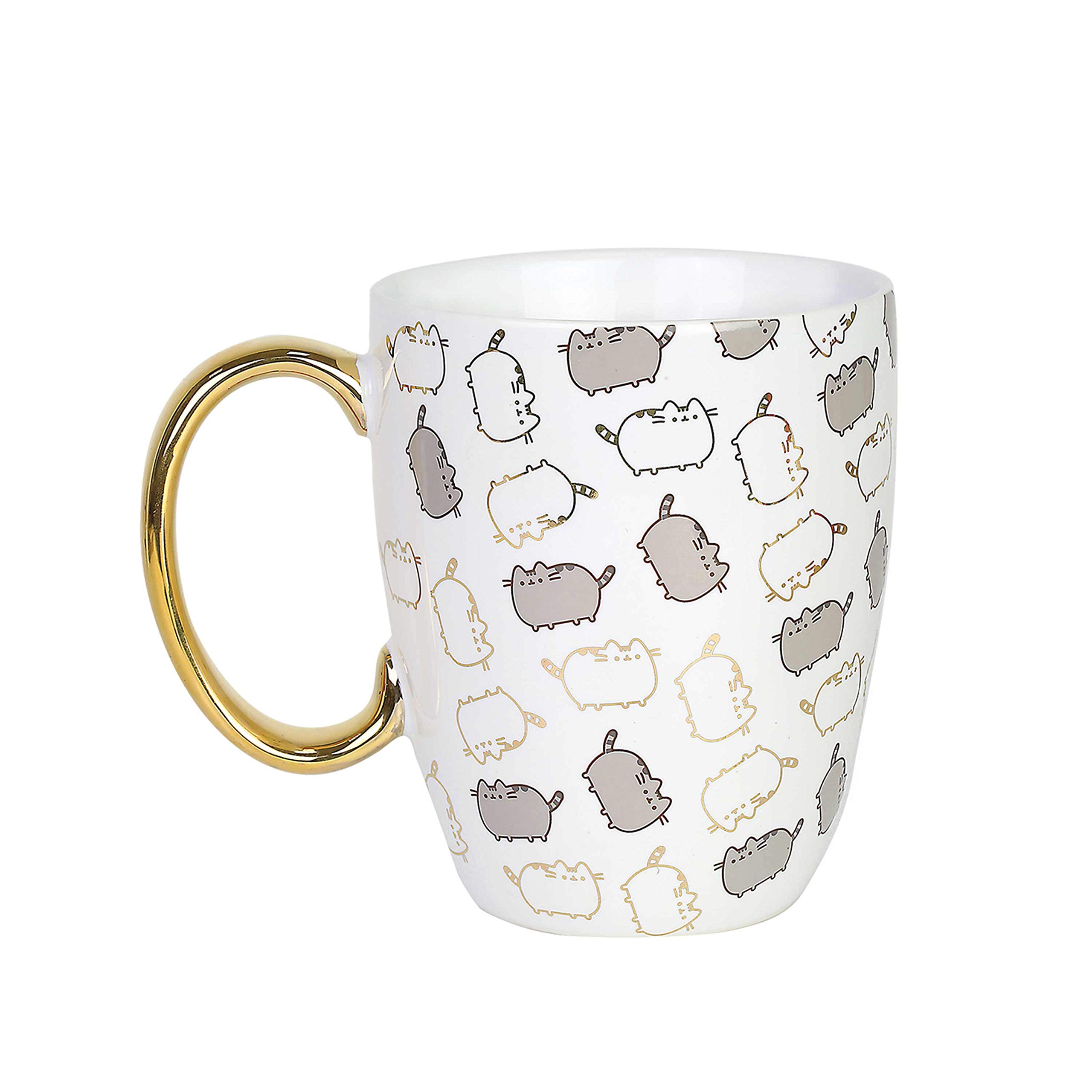 Enesco Pusheen by Our Name is Mud Gold Pattern Coffee Mug, 1 Count (Pack of 1)