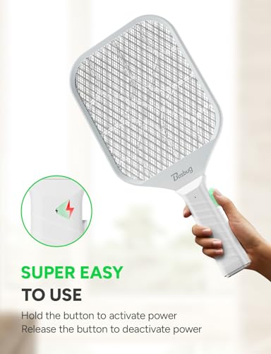 Buzbug Electric Fly Swatter, Handheld Mosquito Swatter, 3800V Heavy Duty Bug Zapper Racket Indoor Outdoor, Mosquito Bat, Instant Fruit Fly Killer (AA Battery Powered, NOT Included) -SA002