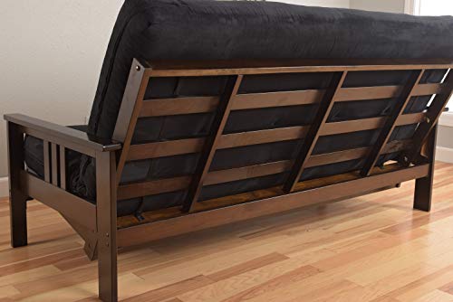 Kodiak Furniture Monterey Frame with Suede Fabric Mattress in Tan/Espresso