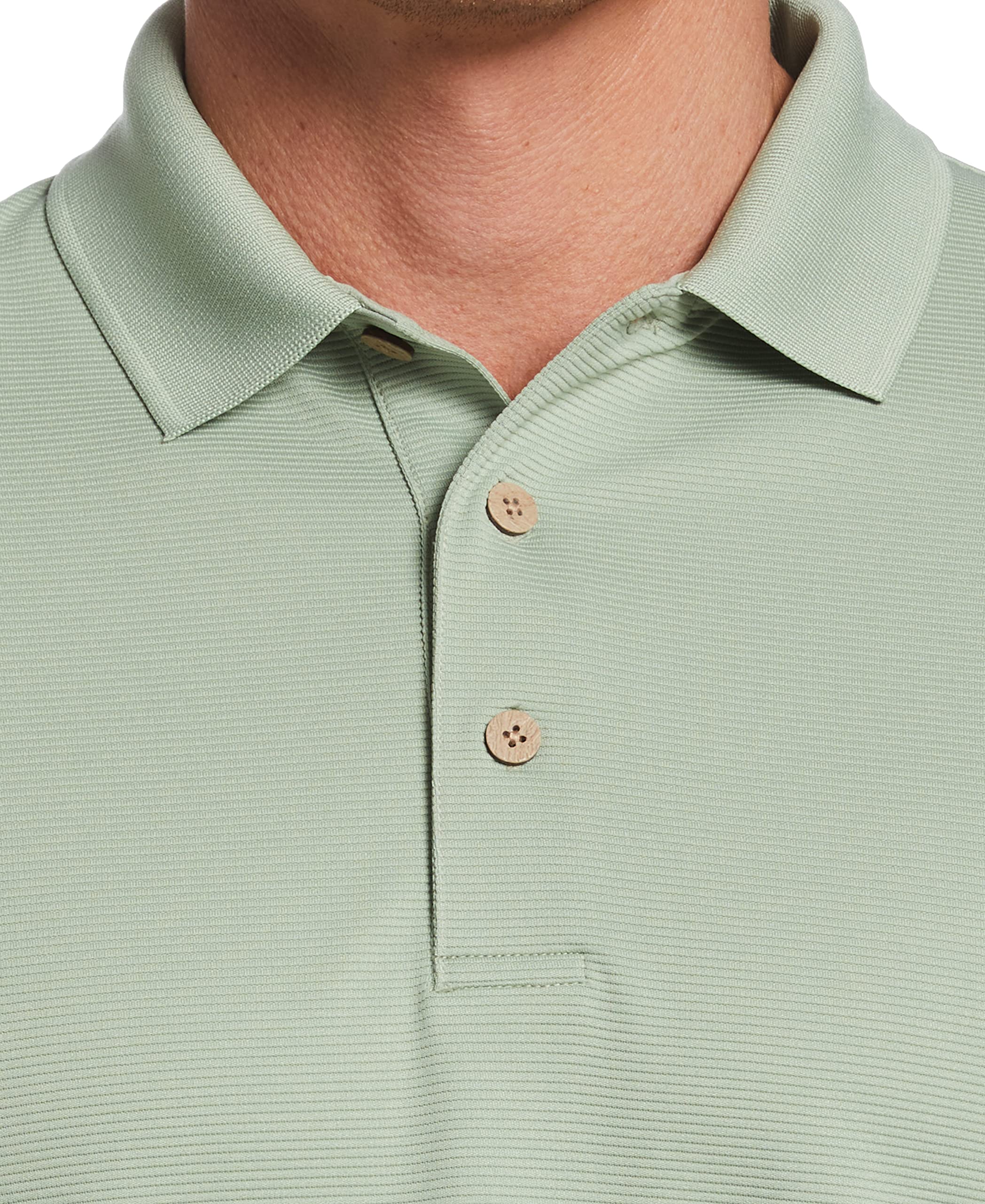 Cubavera Men's Big and Tall Essential Textured Performance Polo Shirt, Moisture-Wicking Technology, Regular Fit (Size Small-5X Big & Tall), Reseda, 3X-Large Big Tall