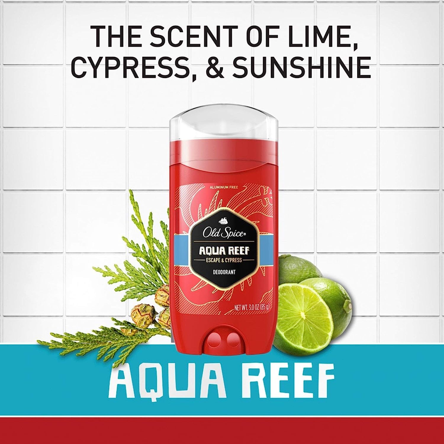 Old Spice Men's Deodorant Aluminum-Free Aqua Reef, 3.0oz Pack of 3 with Travel-Size Swagger Body Wash