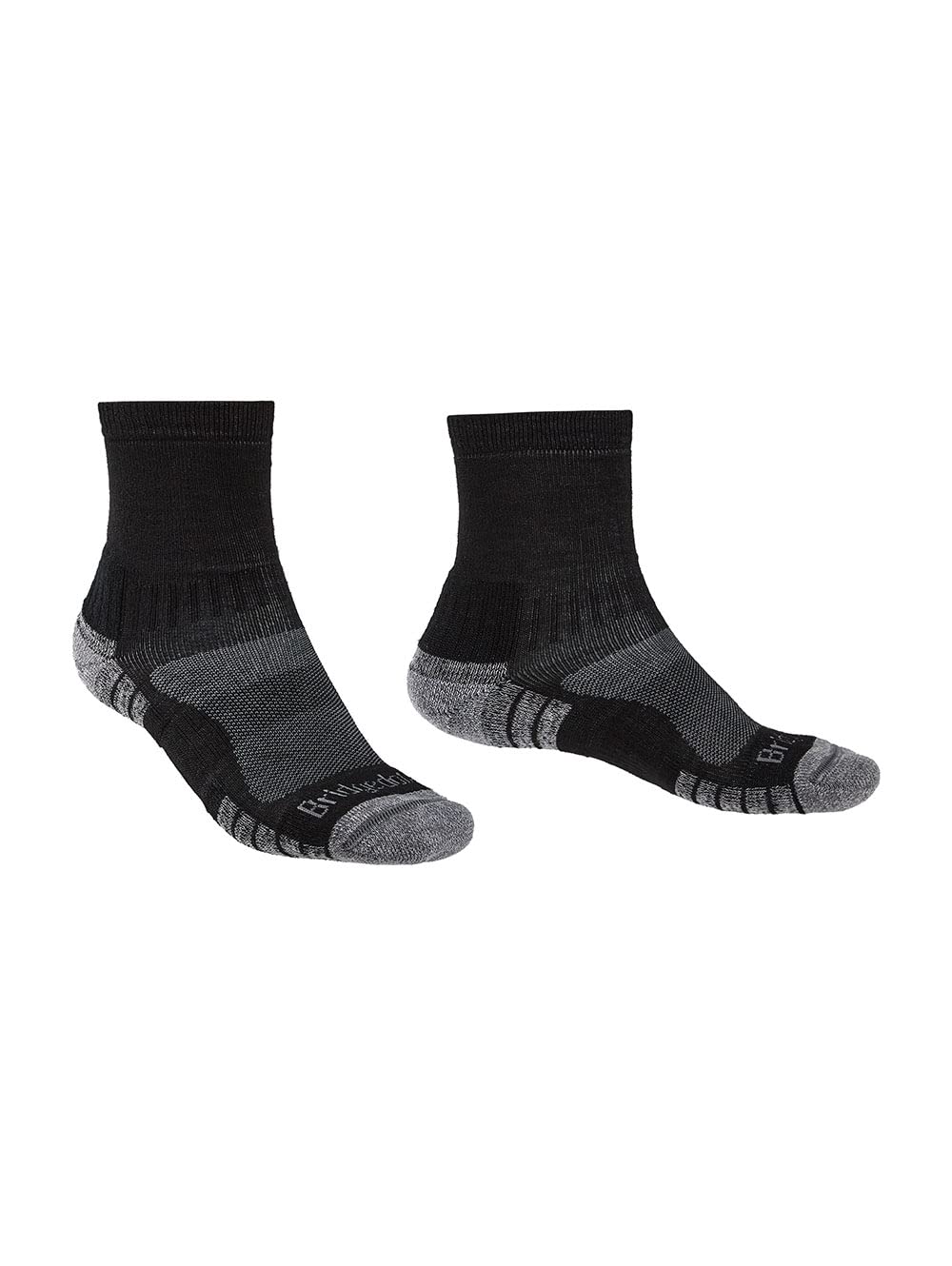 Bridgedale Men's Lightweight Ankle Height - Merino Endurance Socks, Black/Silver, Medium