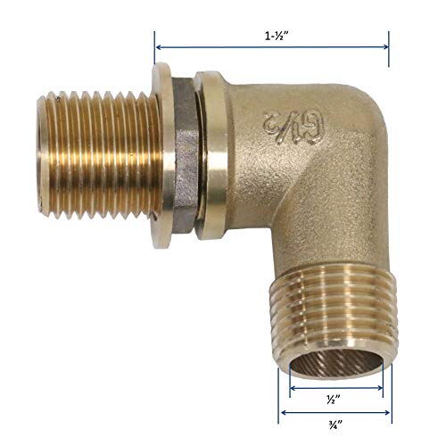 EquipmentBlvd 2 Sets of Wall Mount Faucet 1/2" NPT Tapered Brass Mounting Kit for AA Faucet, BK Resource, T&S, Fisher