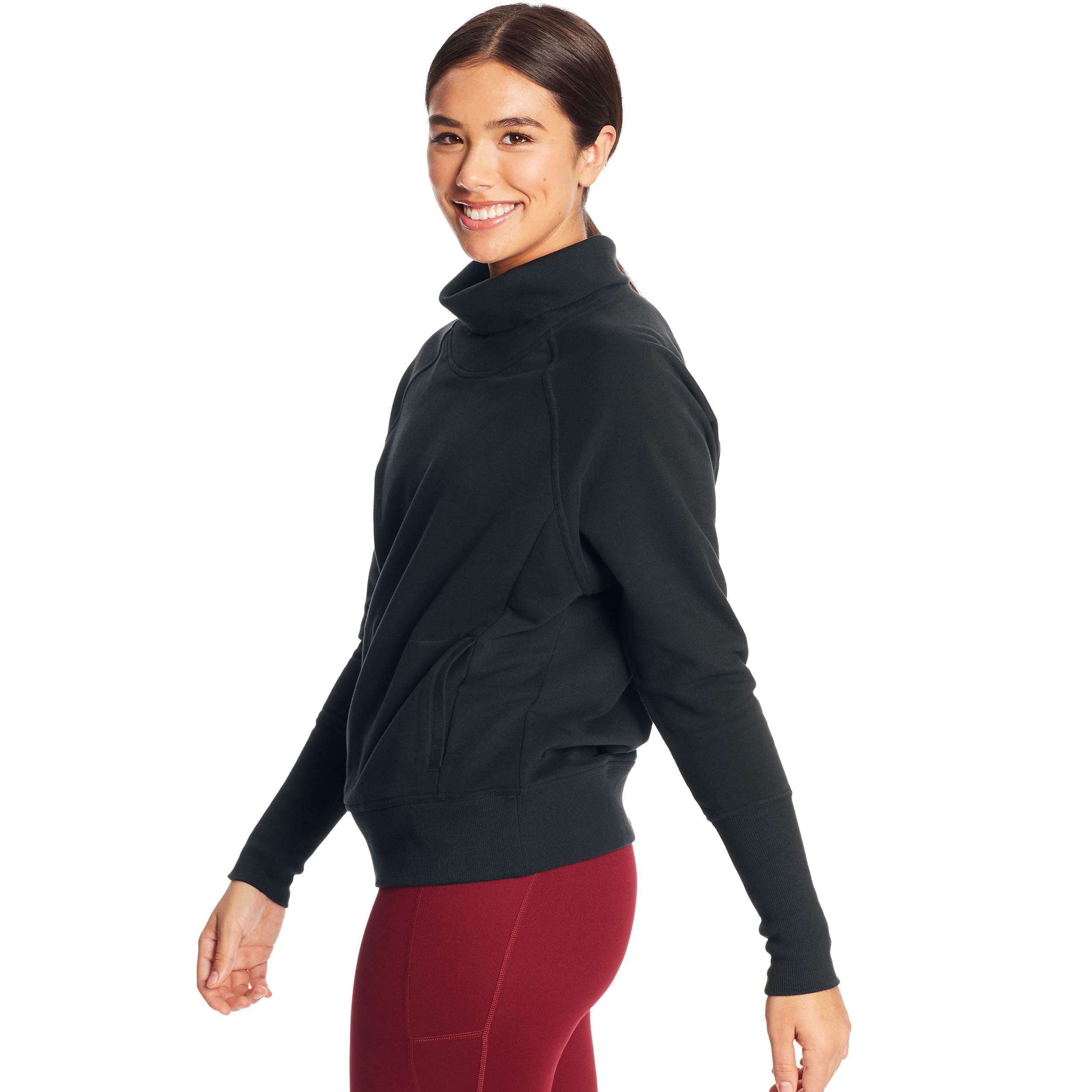 C9 Champion womens Long Sleeve French Terry Top Yoga Shirt, Ebony, Small US