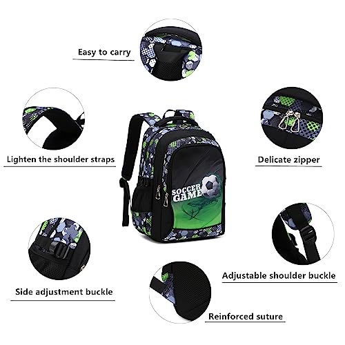 Lmwzh Backpack For Boys Elementary School Bags Kids Bookbag Waterproof Lightweight Durable Green (2023 Model)