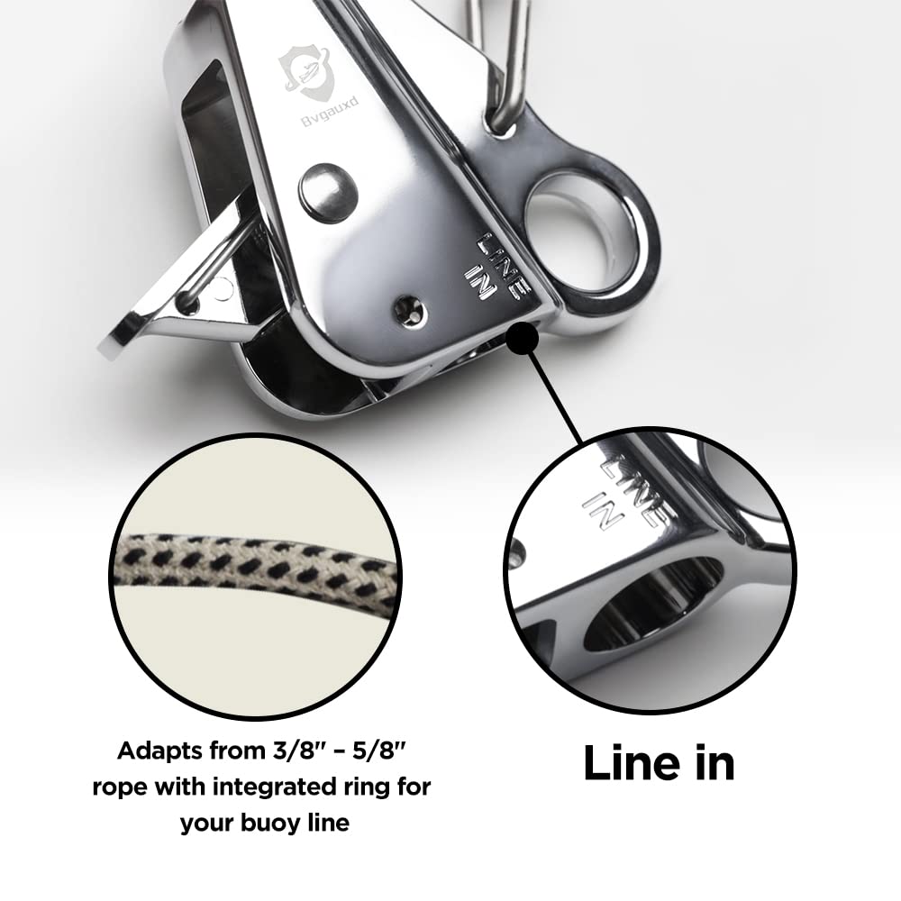 bvgauxd Stainless Steel Boat Anchor Hook with Quick Release for Pontoon, Small Boat to Secure on The Shallow (1)