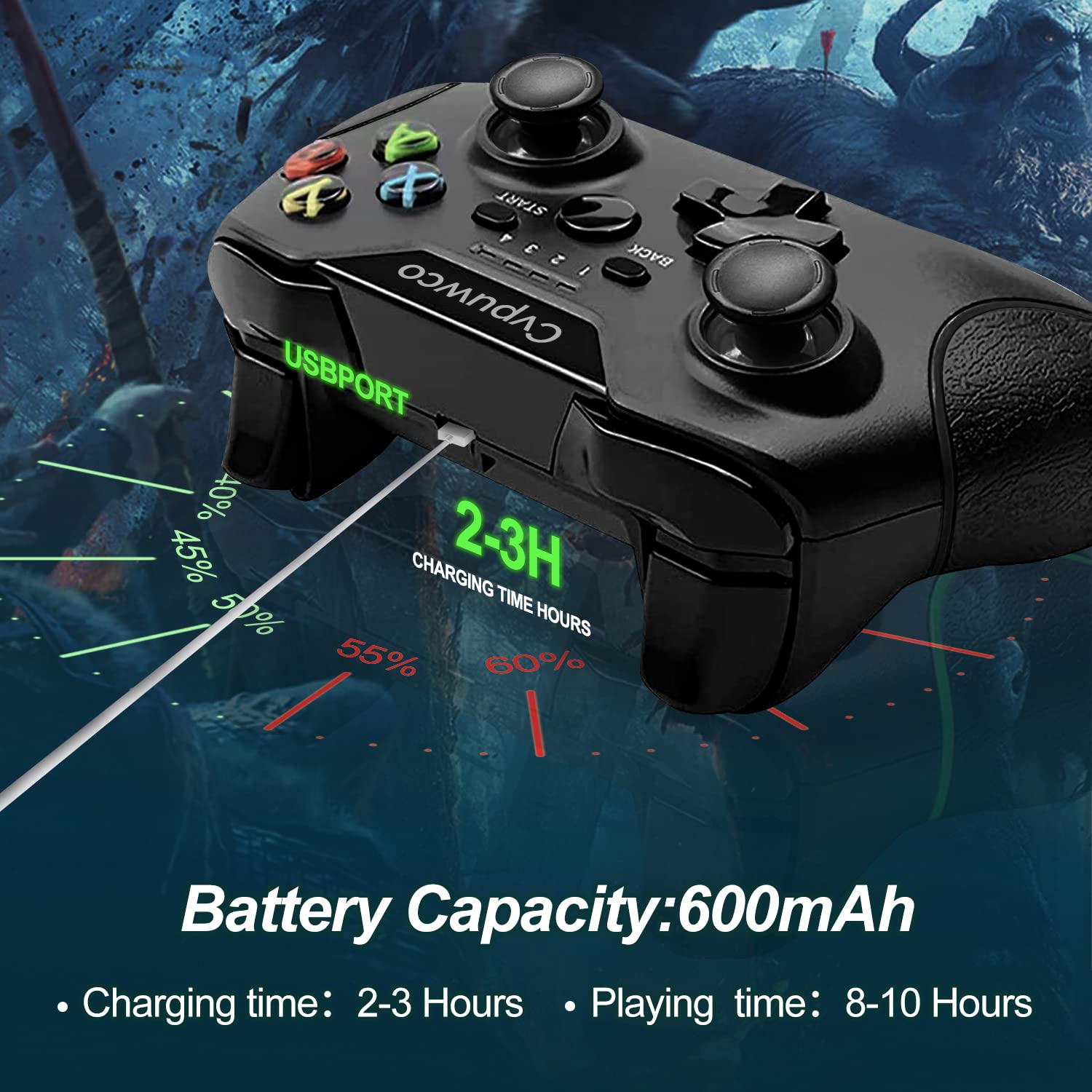 Cvpuwco 2.4GHZ Wireless Controller Compatible with Xbox One, Xbox Series X&S, Xbox One S&X, One Elite, Windows 10- Black