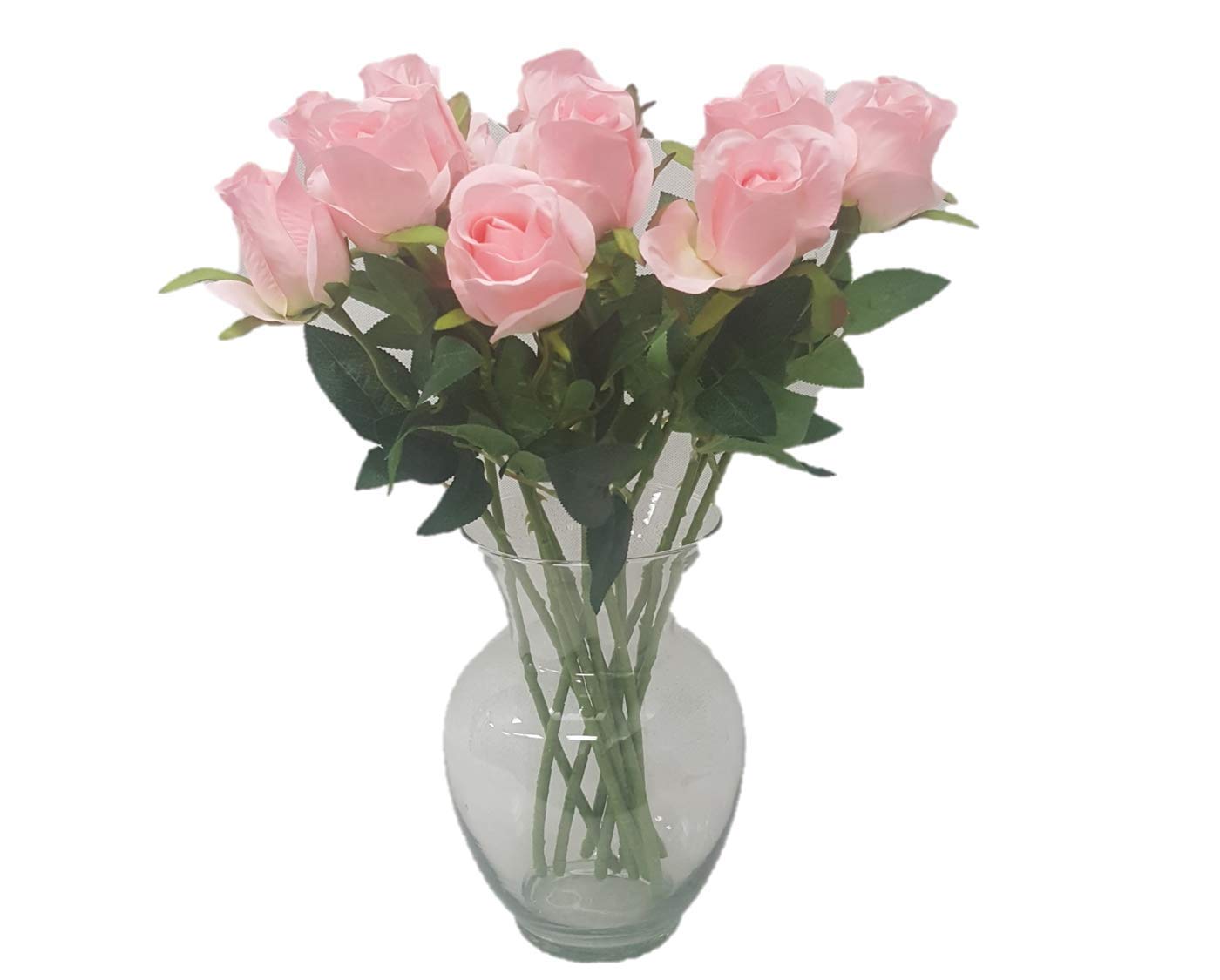 Silk Flower Garden 1 Dozen Long-Stem Rose Buds 22", Pink