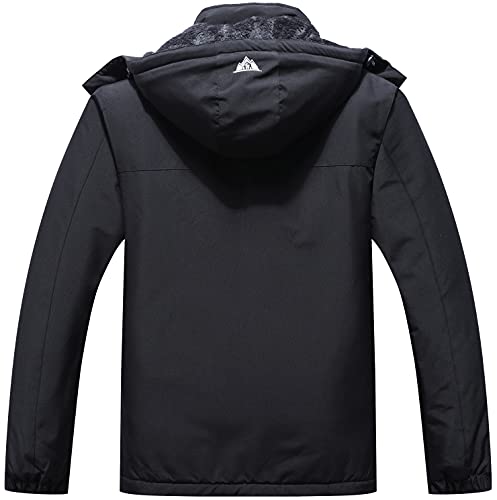 MOERDENG Men's Mountain Waterproof Ski Jacket Windproof Rain Windbreaker Winter Warm Hooded Snow Coat