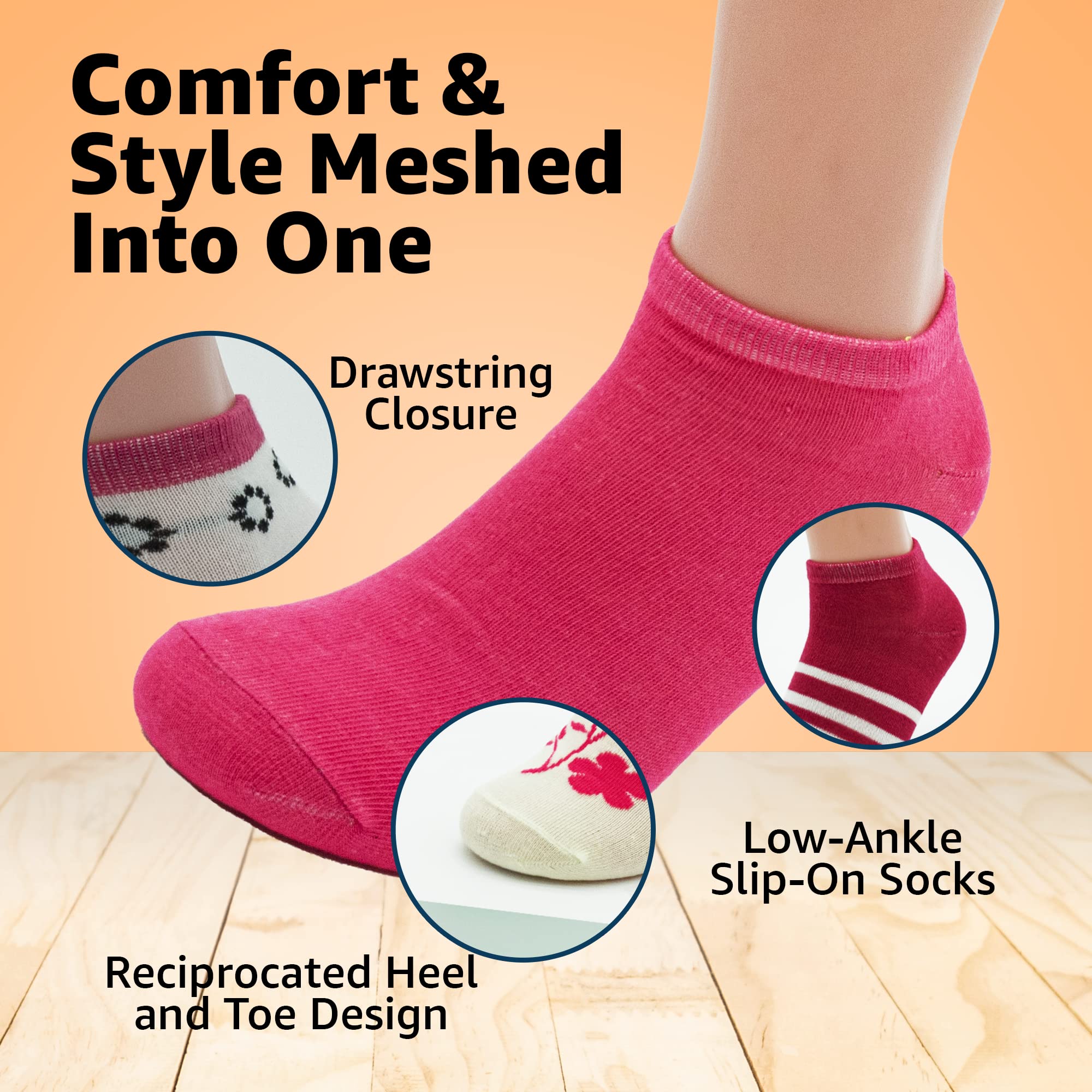BRIGHT STAR Women Low Cut Ankle Socks (20-Pair) Athletic, Sports, Workout, Running