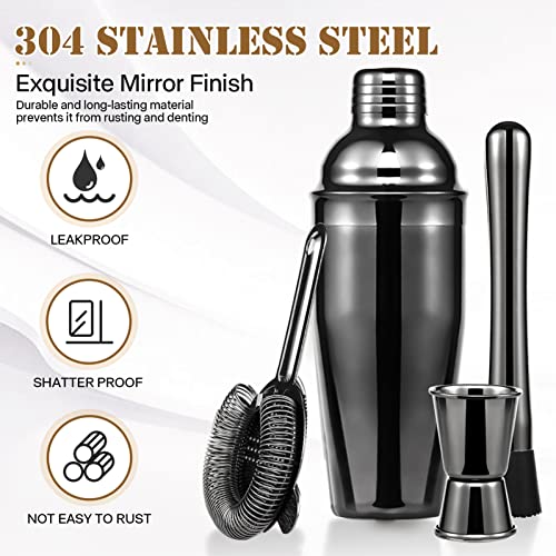 Purism Bartender kit,11 Pieces Home Cocktail Shaker Set with Cocktail Recipes Cards,Bar Tools Stainless Steel Cocktail Shaker Set with Stand,Apply to Home Make Mixed Drink&Various Cocktails