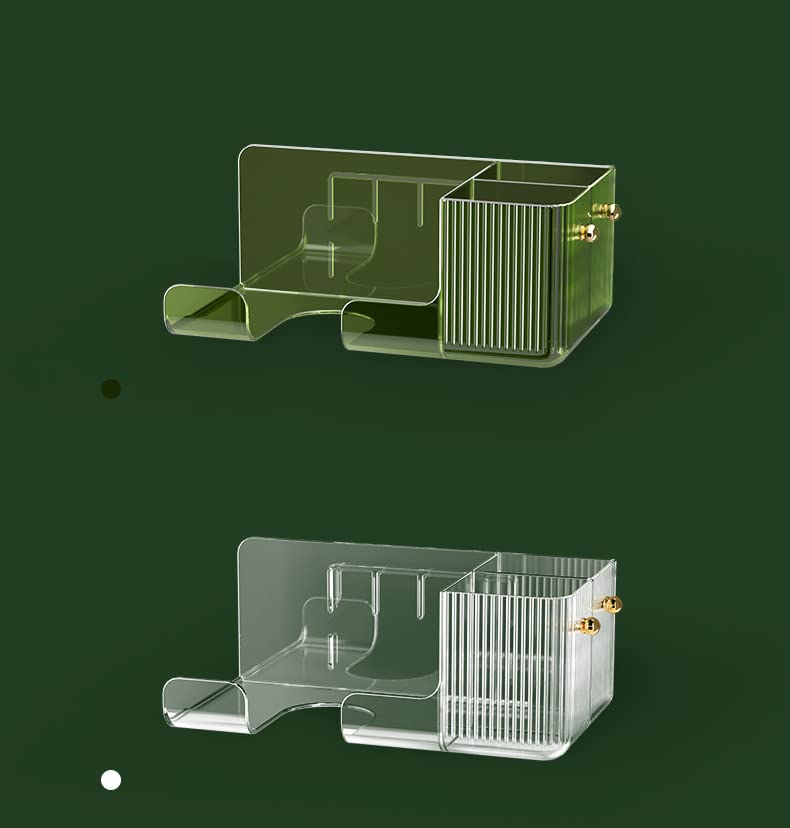 Jaugufiy Hair Dryer Wall Mount Holder with Comb Holder for Most Hair Dryer for Dyson Hair Dryer (Green)