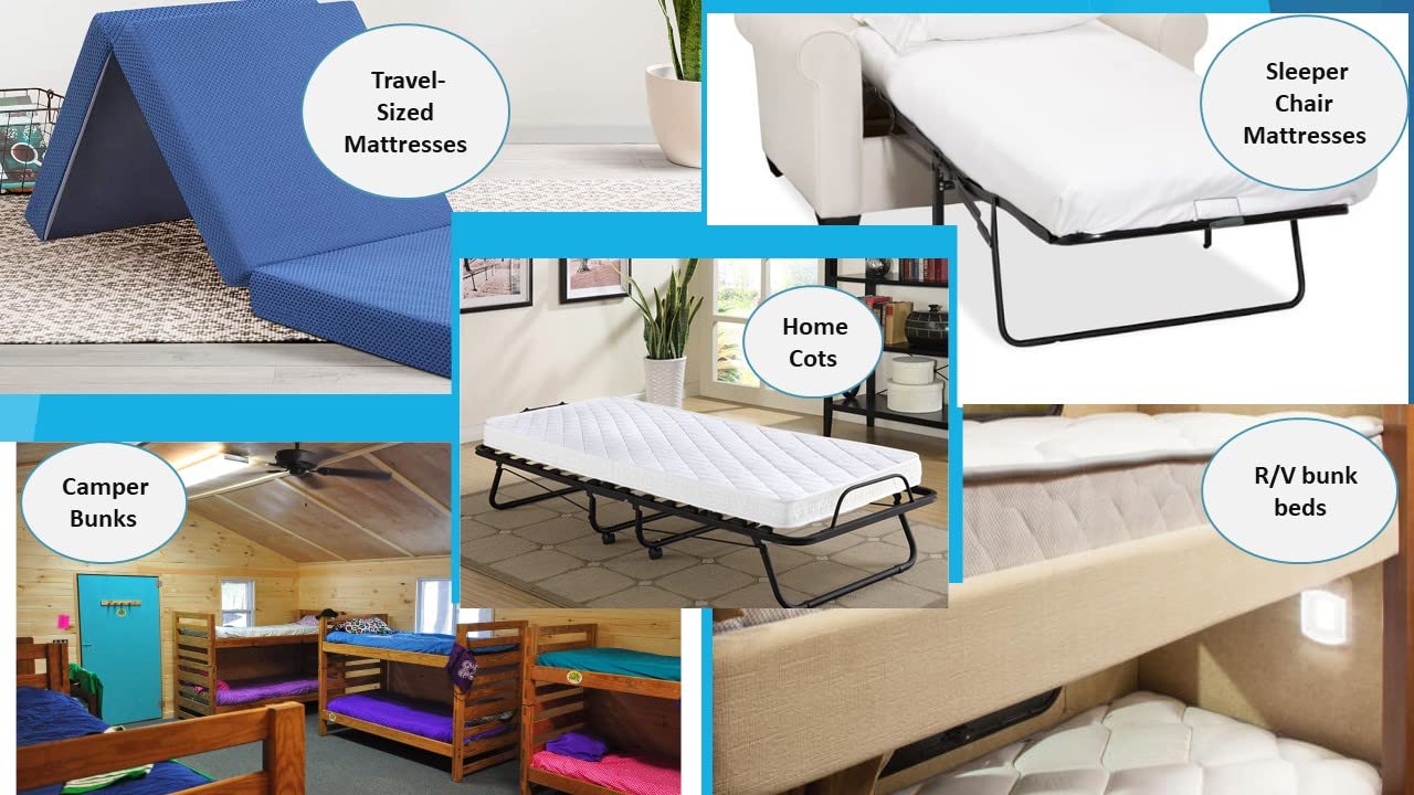 Cot Size Mattress Pad Waterproof Quilted,Cotton Top Soft Protector Cover Quilted Fitted Mattress ProtectorFits Narrow Twin/Camp Bunk/Rvs Bunk/Guest Beds 30" X 75" X 10"