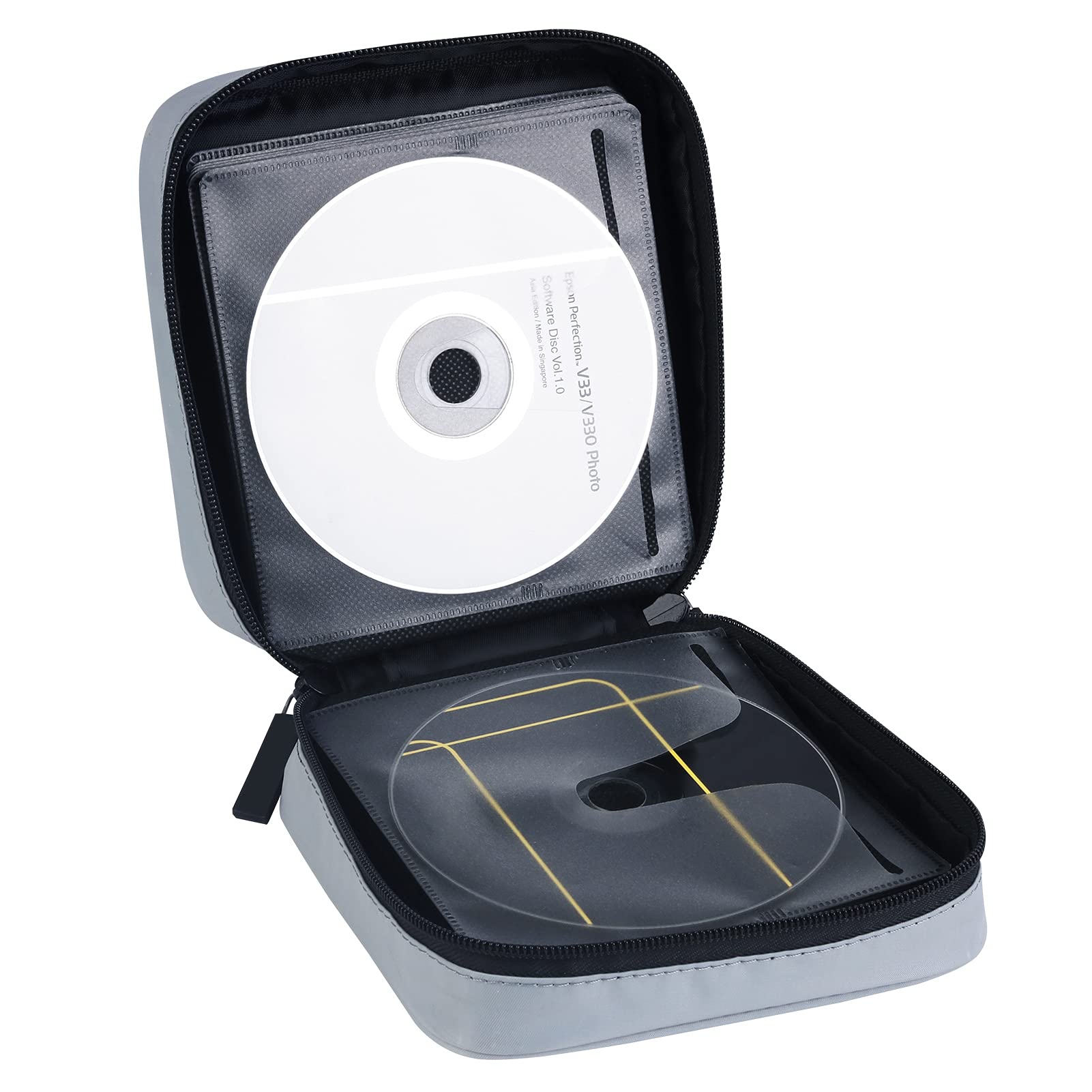 CD Case DVD Case Holder: 40 Capacity CD Storage DVD Organizer Binder Protective CD Book CD Wallet Portable Small CD Cases Disc Holder CD Folder Blu Ray Album CD Carrying Bag Sleeves for Car Movie Home
